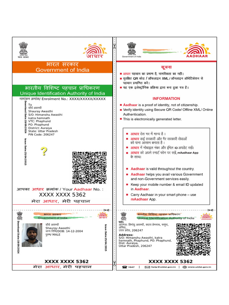 In Gov uidai-ADHAR | PDF