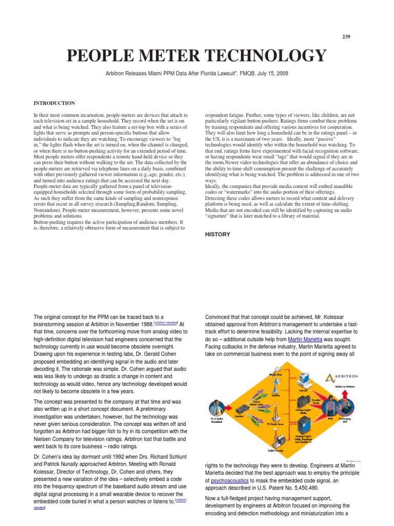 People Meter Technology | PDF | Mass Media | Science And Technology