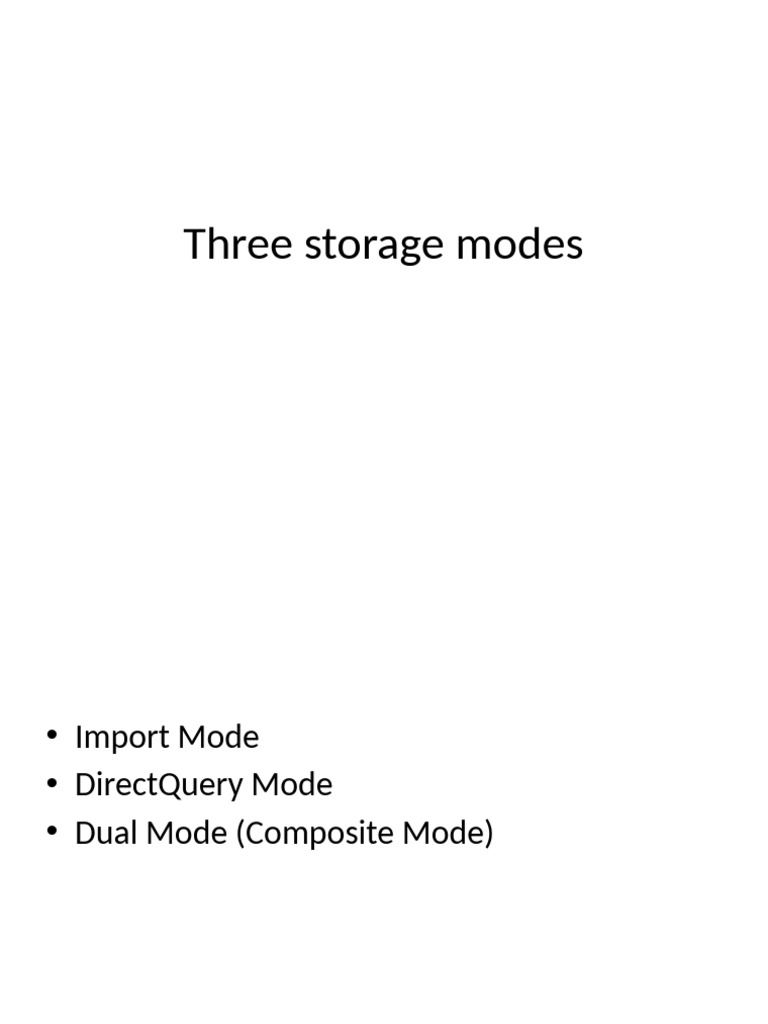 Questions OnThree Storage Modes | PDF | Microsoft Sql Server | Databases