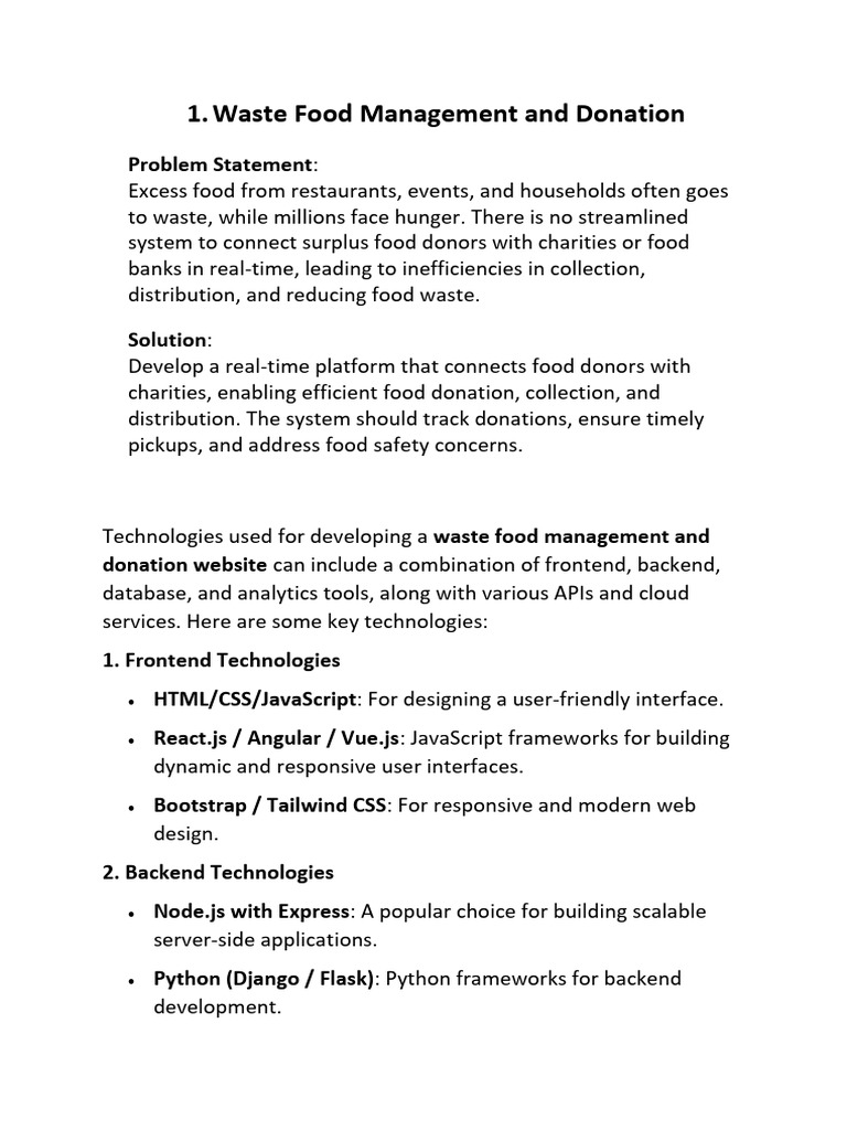 Waste Food Management and Donation | PDF | Cloud Computing | Databases