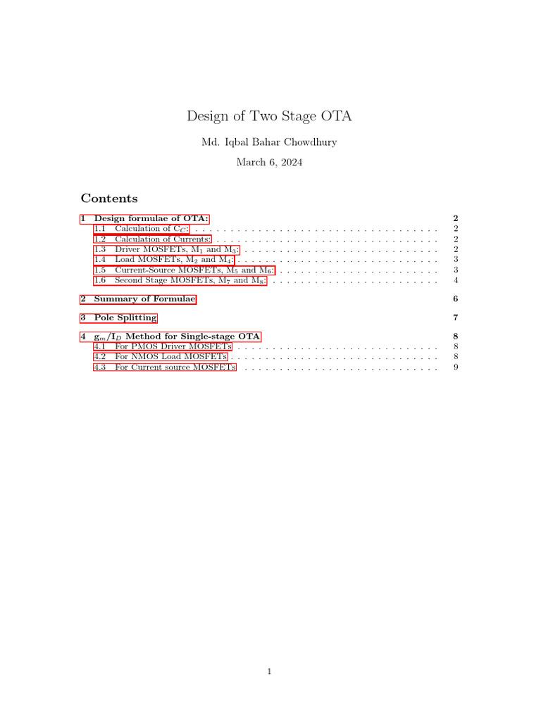 AIC Lecture Note Design of 2 Stage OTA 2 | PDF | Computer Engineering | Electronic Design
