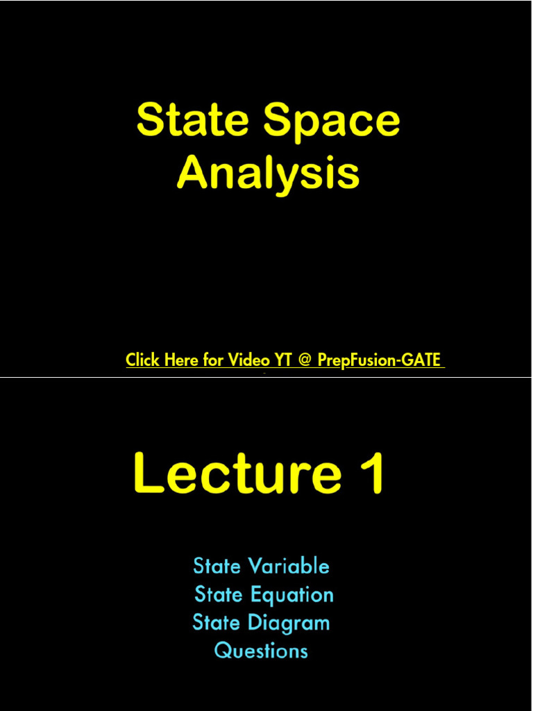 Lec - 1 State Space Analysis | PDF