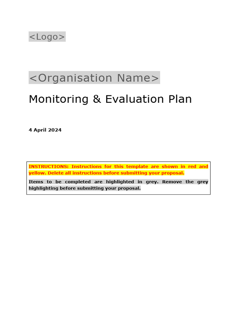 Attachment A-2 - Monitoring and Evaluation (ME) Plan Template | PDF