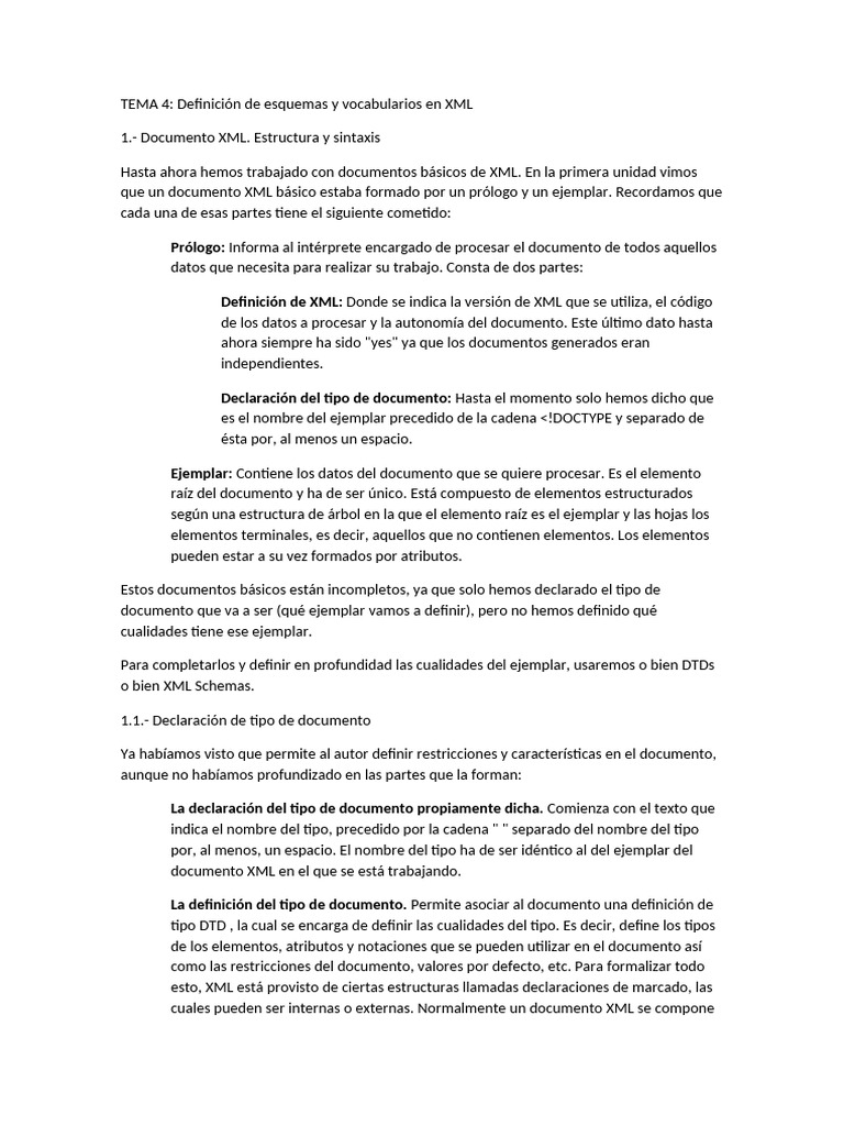 Tema 4 Imprimir | PDF | Xml | Tipo de datos