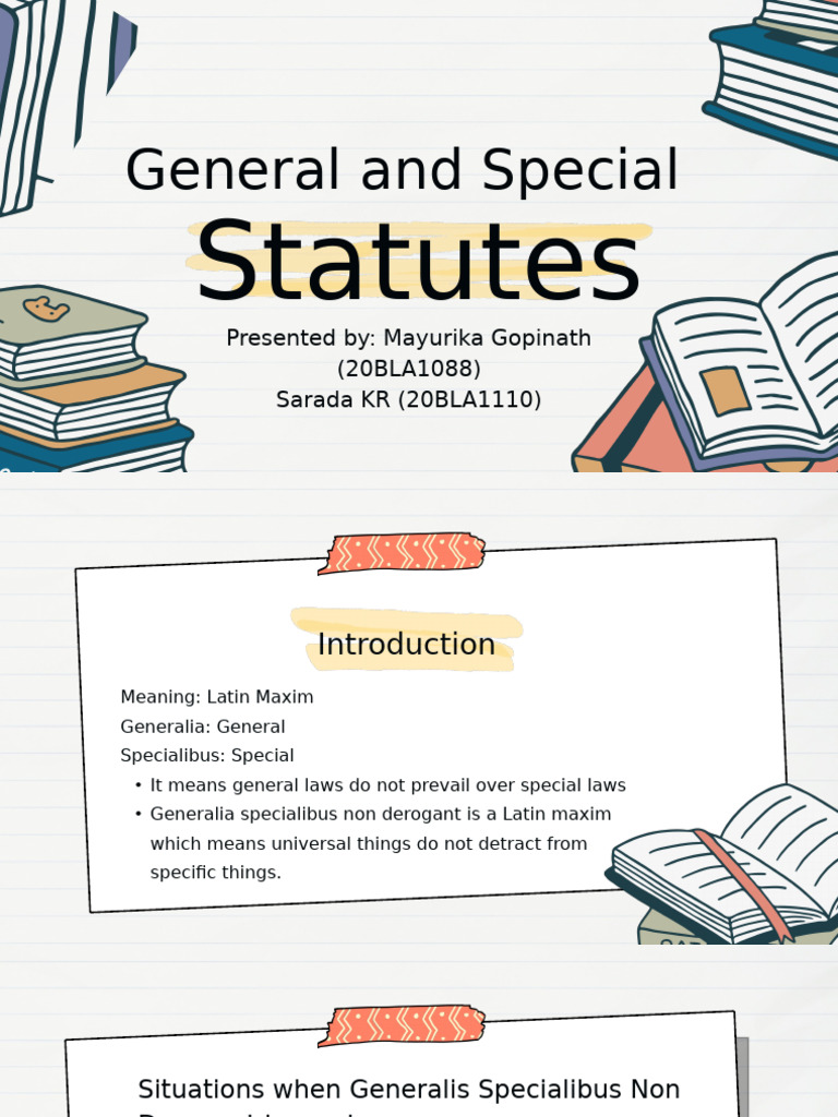 General and Special Statutes | PDF | Statutory Interpretation | Justice