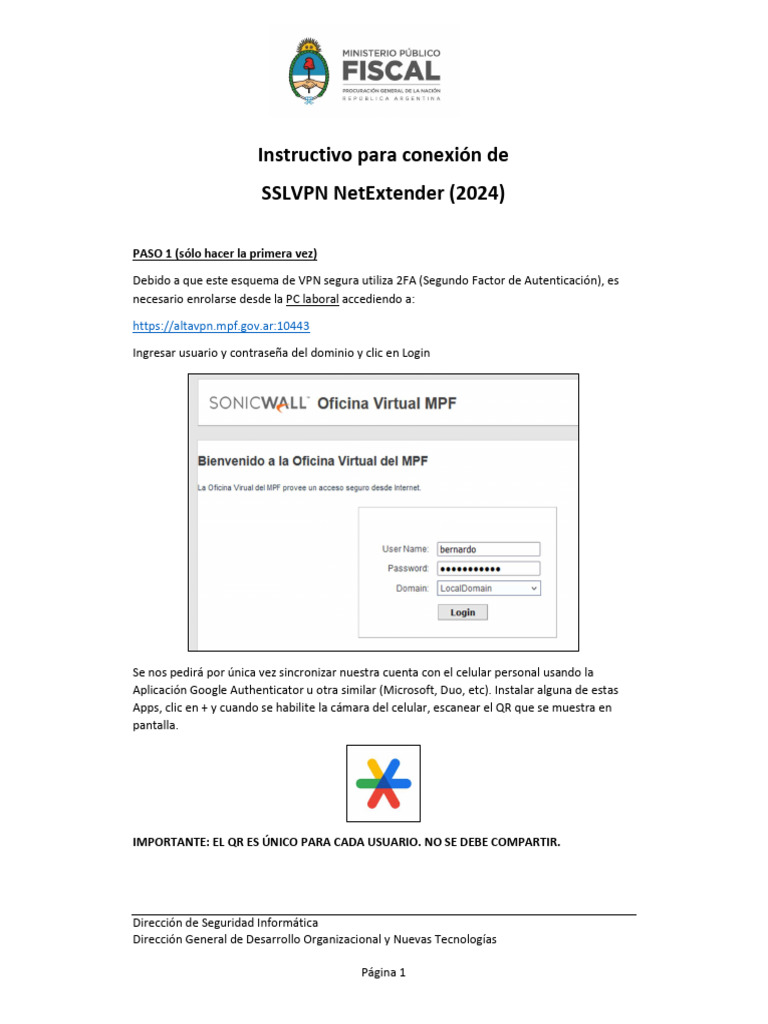 Instructivo para Conexión de SSLVPN NetExtender 2024 | PDF | Contraseña | ciberespacio
