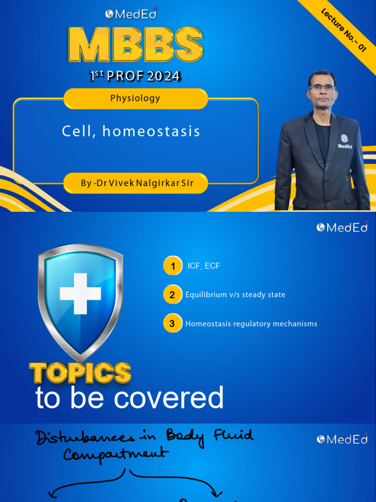 Cell, Homeostasis 01 Class Notes | PDF