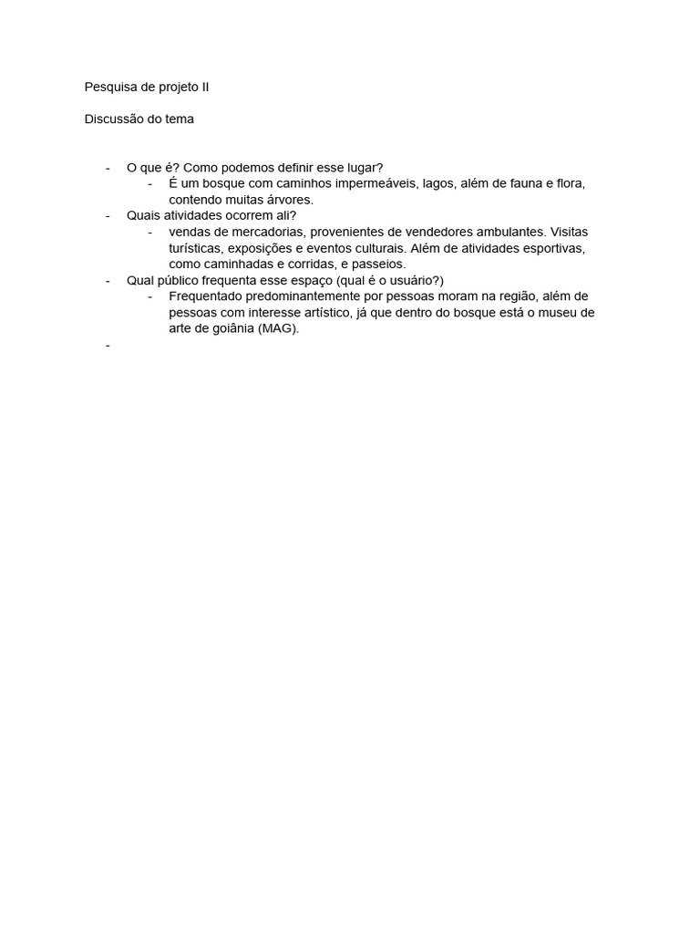 Discussão Do Tema (Projeto 2) | PDF