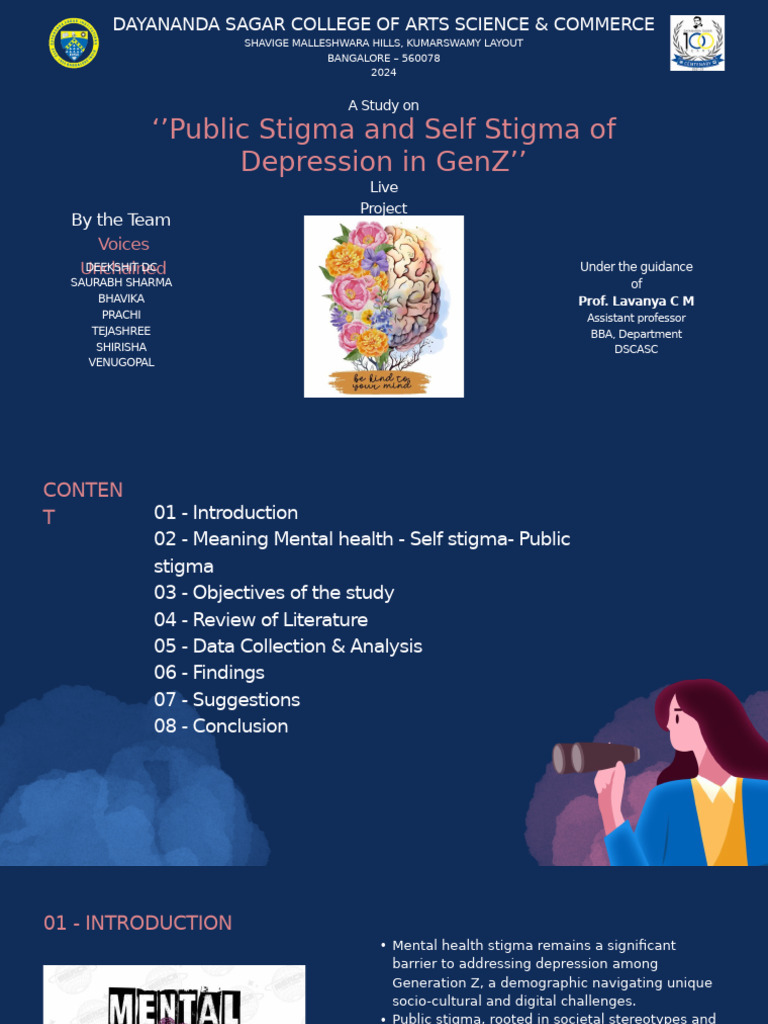 Public Stigma and Self Stigma of Depression in GenZ | PDF | Mental ...
