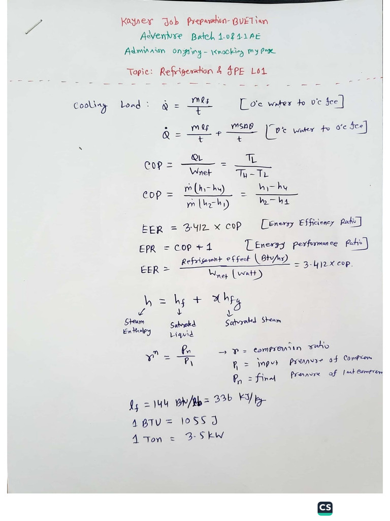 Refrigeration & IPE L01 | PDF