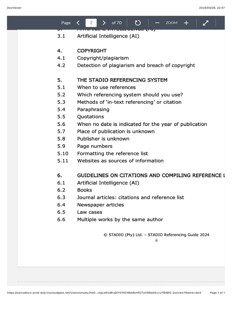 Stadio Referencing | PDF