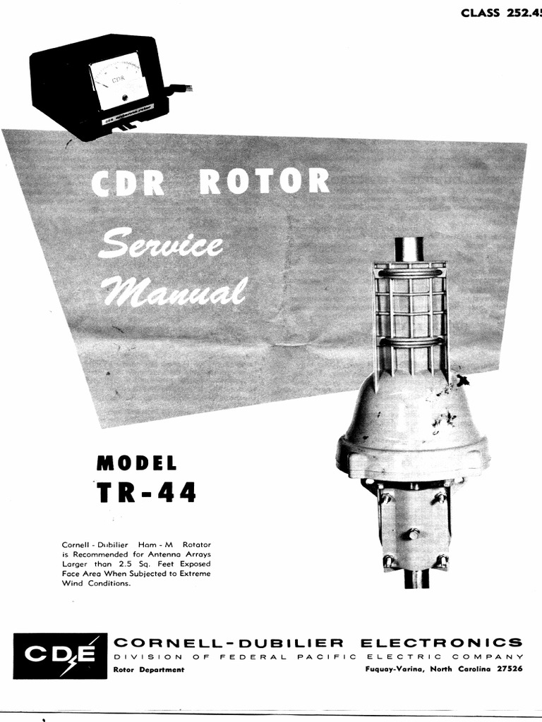 Cde TR44 Antenna Rotor | PDF