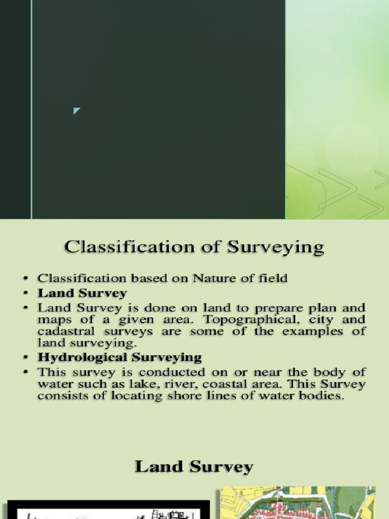 Classification of Surveying Based On Nature of Field | PDF