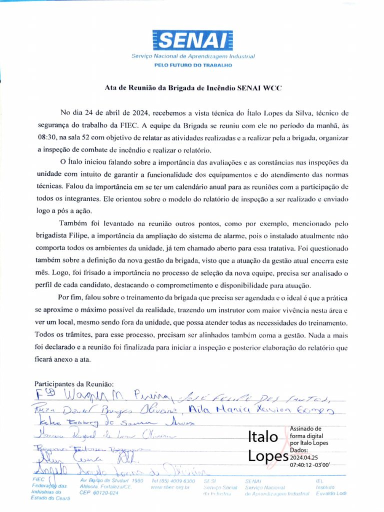 Inspeção Brigada - 24.04.2024 | PDF