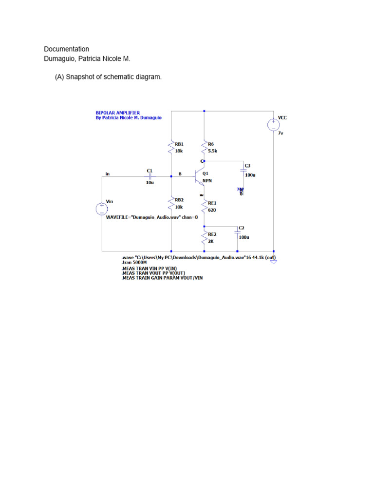 ECE_B8_Dumaguio_AudioAmplifier | PDF | Amplifier | Bipolar Junction Transistor