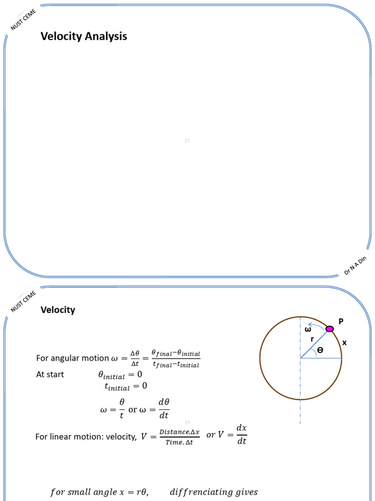 Velocity Analysis Introduction And Graphical Pdf Kinematics Velocity