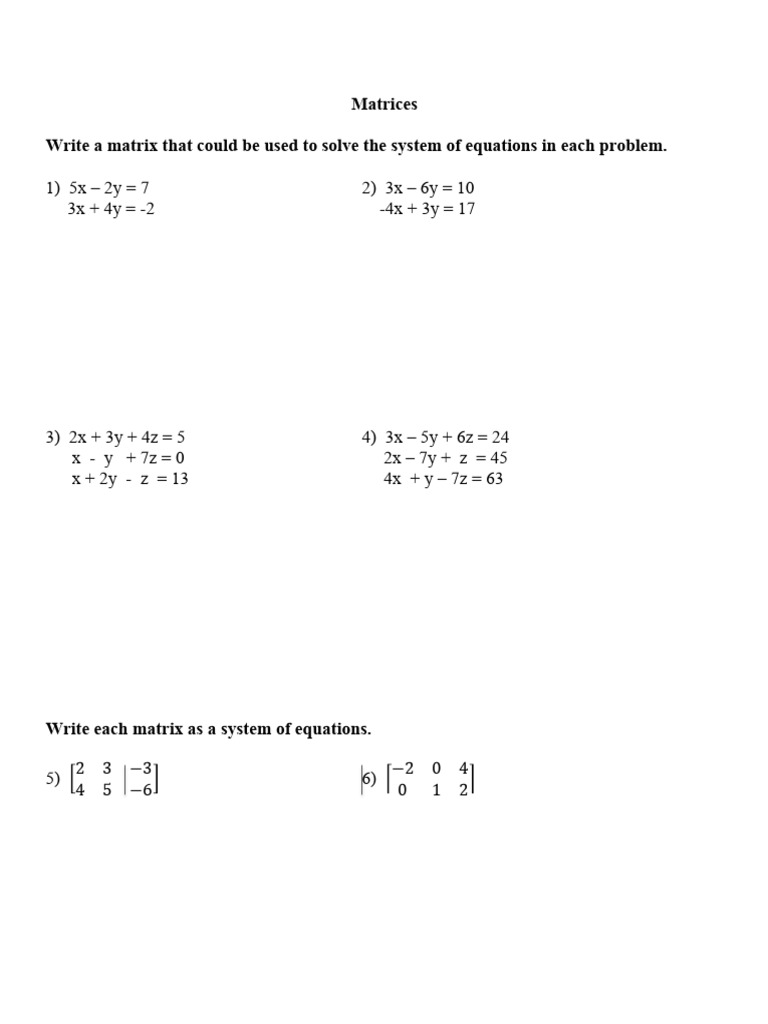 Matrices 2 | PDF