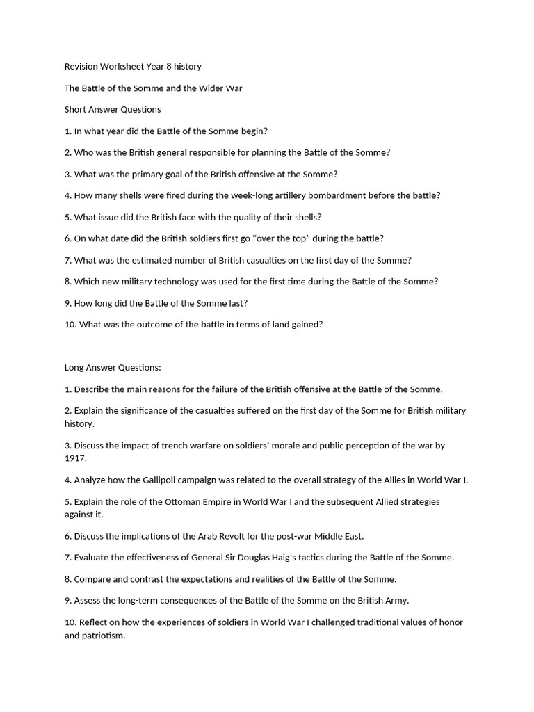 Russian Revolution Revision Worksheet | PDF | Russian Revolution ...