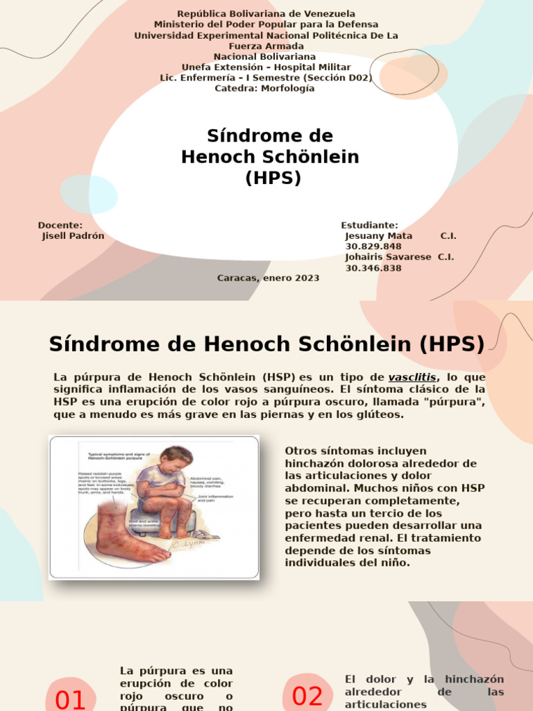 Síndrome de Henoch Schönlein: Síntomas y Tratamiento | PDF ...