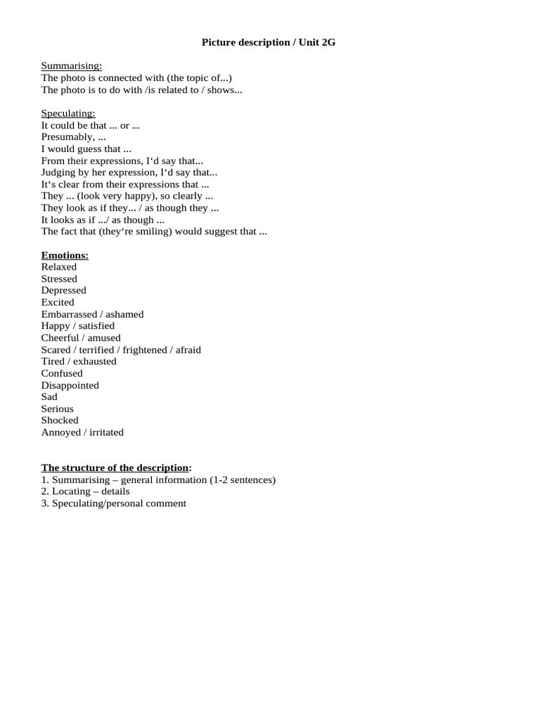 Picture Description | PDF