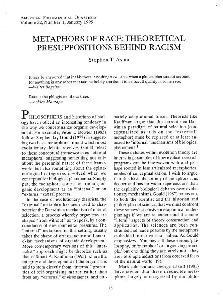 AmPhiloQuart_Metaphors of Race. Theoretical Presuppositions Behind ...