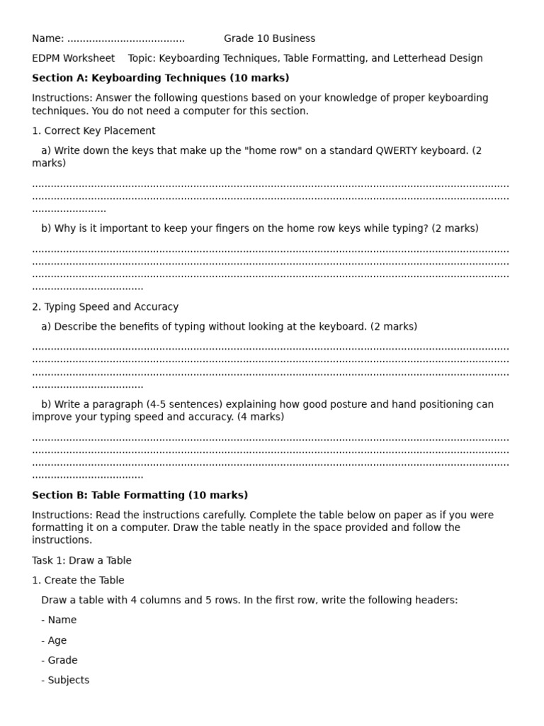 g10 EDPM worksheet | PDF | Text | Computing
