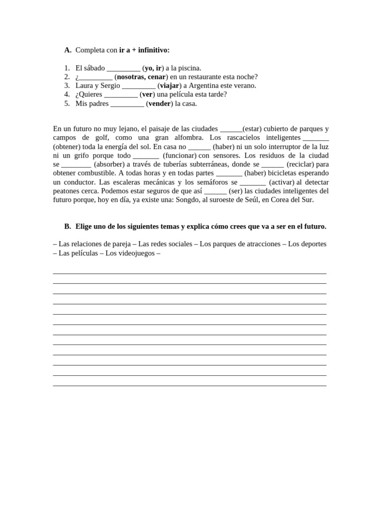 A1-3 Futuro Próximo | PDF