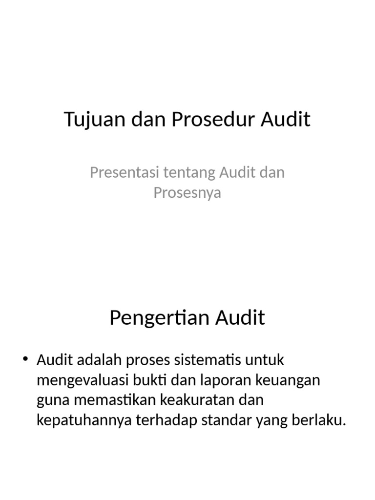 Tujuan Dan Prosedur Audit | PDF