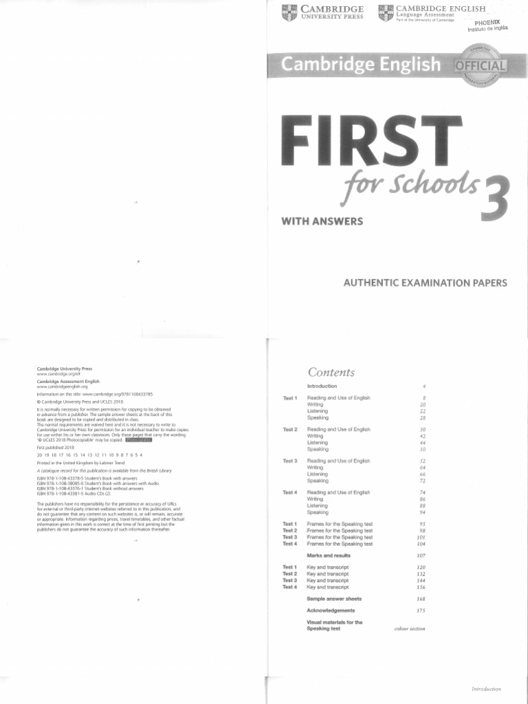 First For Schools 3 | PDF