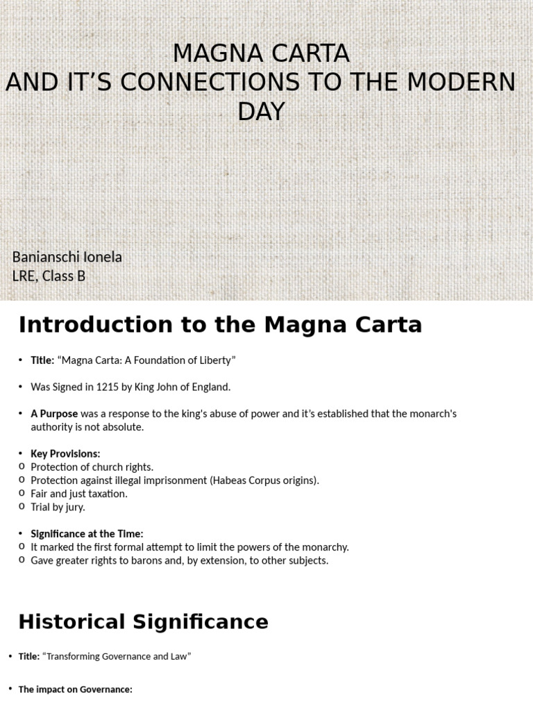 Magna Carta and It's Connections To The Modern Day | PDF | Magna Carta ...