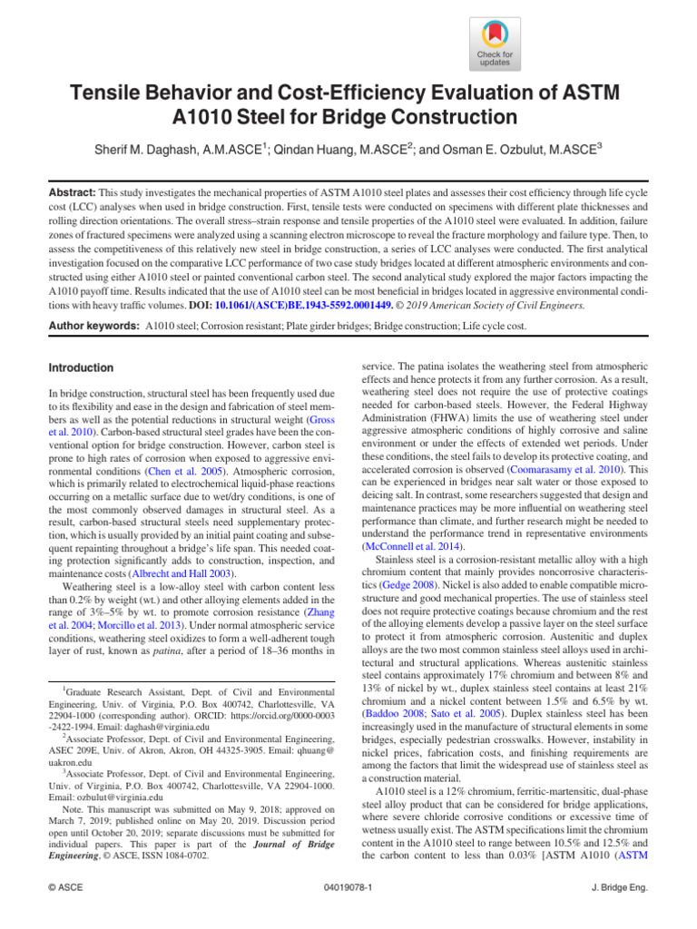 Daghash Et Al 2019 Tensile Behavior and Cost Efficiency Evaluation of ...