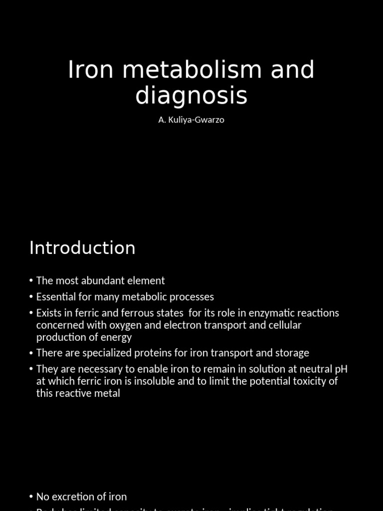 4-Iron Metabolism and Diagnosis | PDF | Iron | Cell Biology