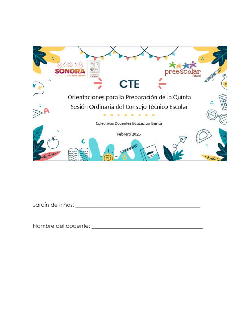 Cuadernillo Docente Quinta Sesión CTE | PDF | Educación de la primera infancia | Plan de estudios