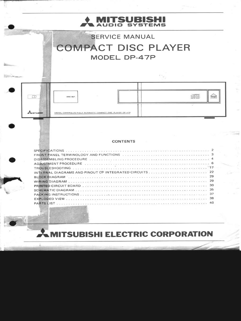 Mitsubishi DP 47p | PDF