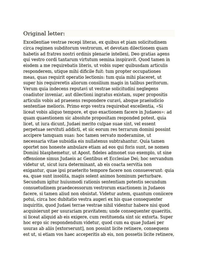 Original letter_thomas aquinas | PDF