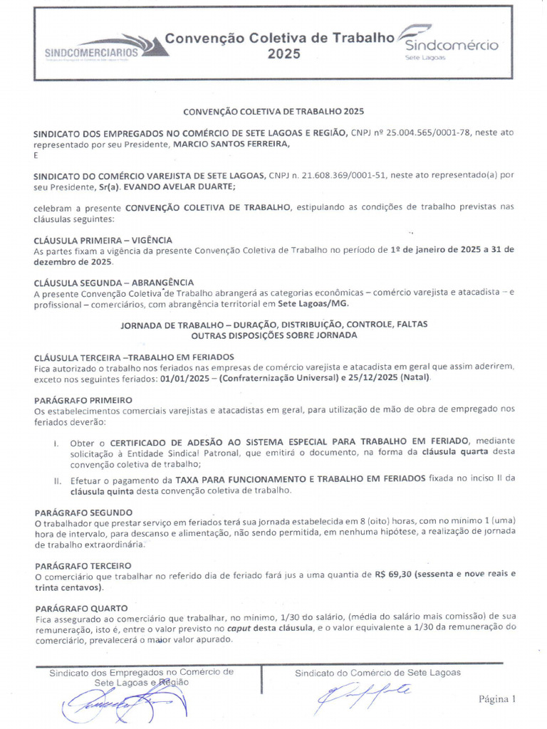 CCT 2025 Feriados | PDF