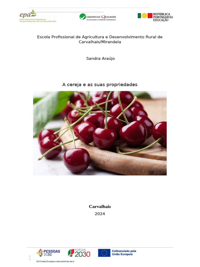 Propriedades da Cereja na Culinária | PDF | Cereja