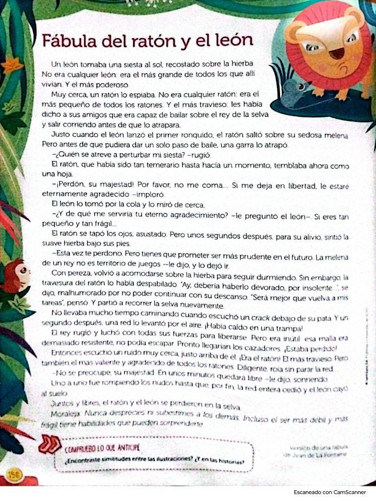 Fábula Del León y El Ratón | PDF