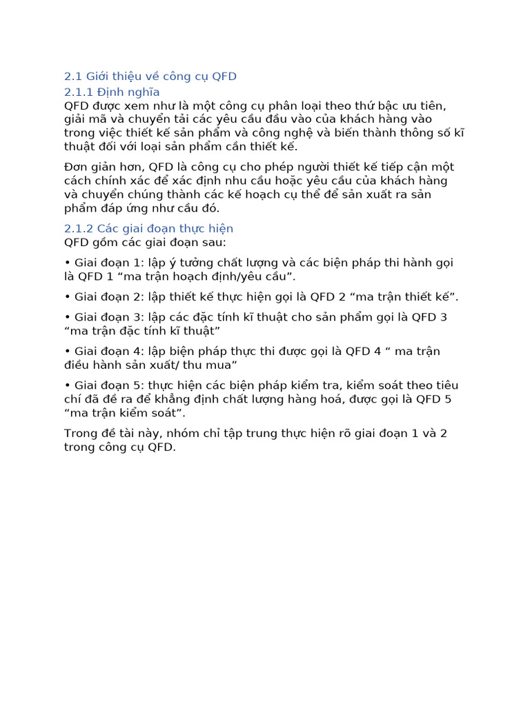 TKMB QFD | PDF
