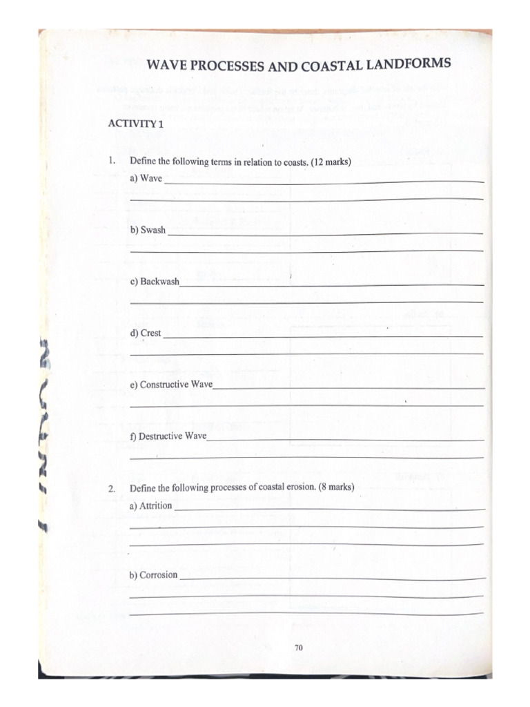 Form 4 - Revision (Coastal LandformsCoral Reefs) | PDF