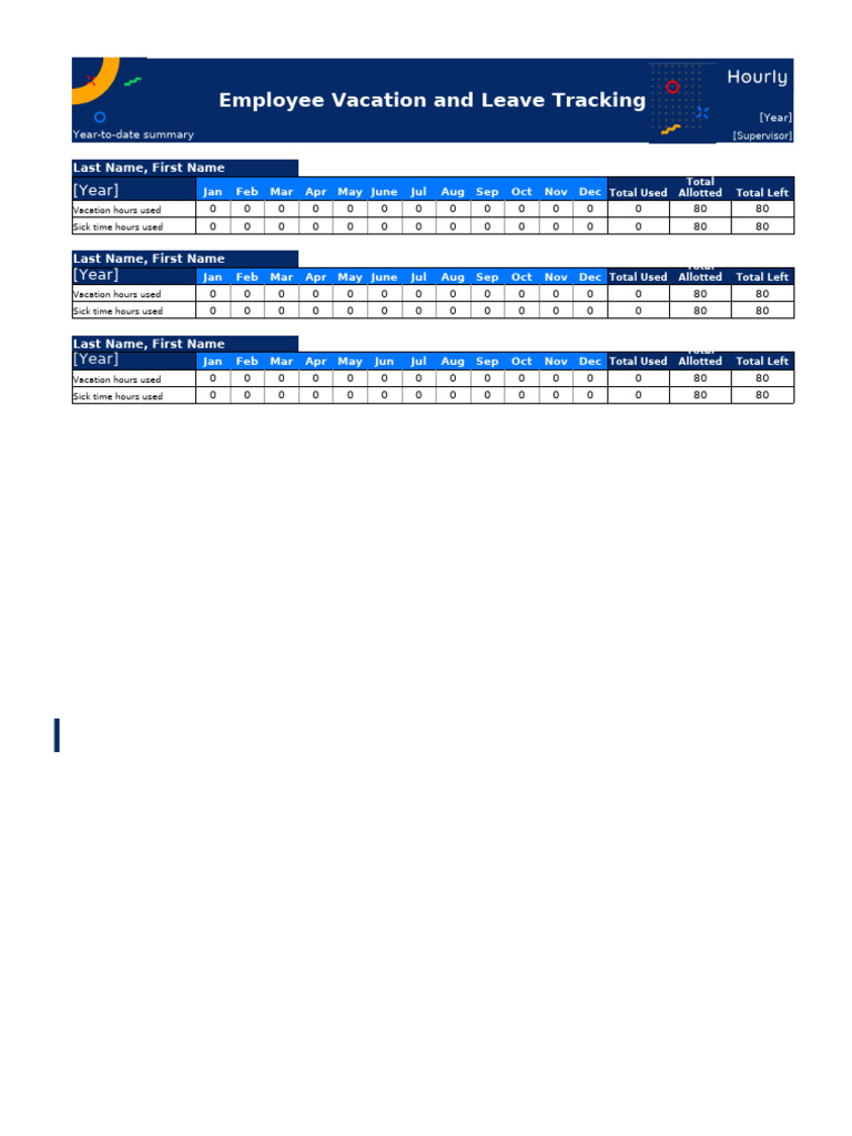 Vacation and Sick Leave Tracking Template | PDF | Leave Of Absence | Working Time