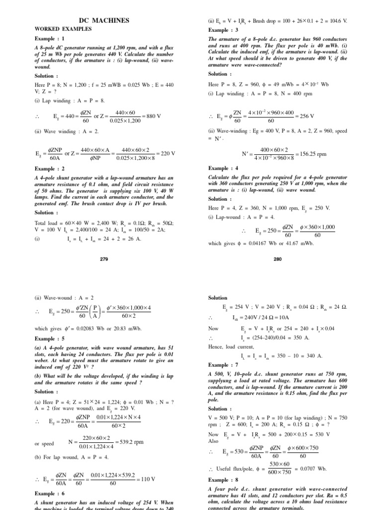 EEEE3102 DC Machines Solved Problems L300 | PDF | Electrodynamics | Electricity