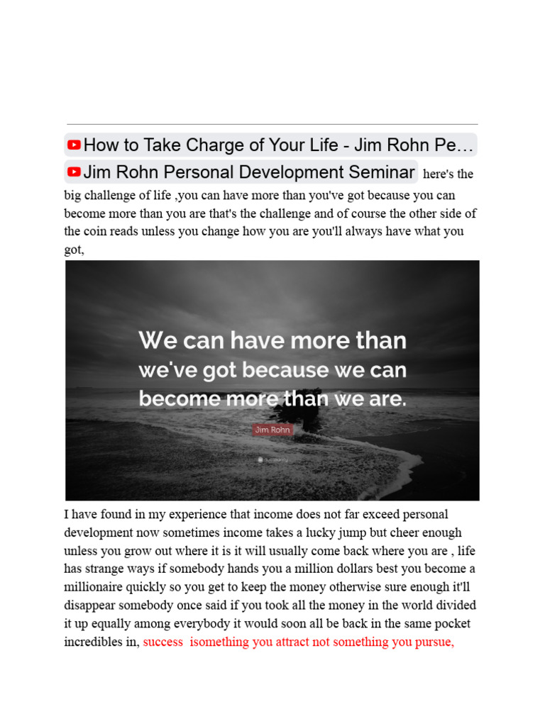 Jim Rohn | PDF | Sowing | Curiosity