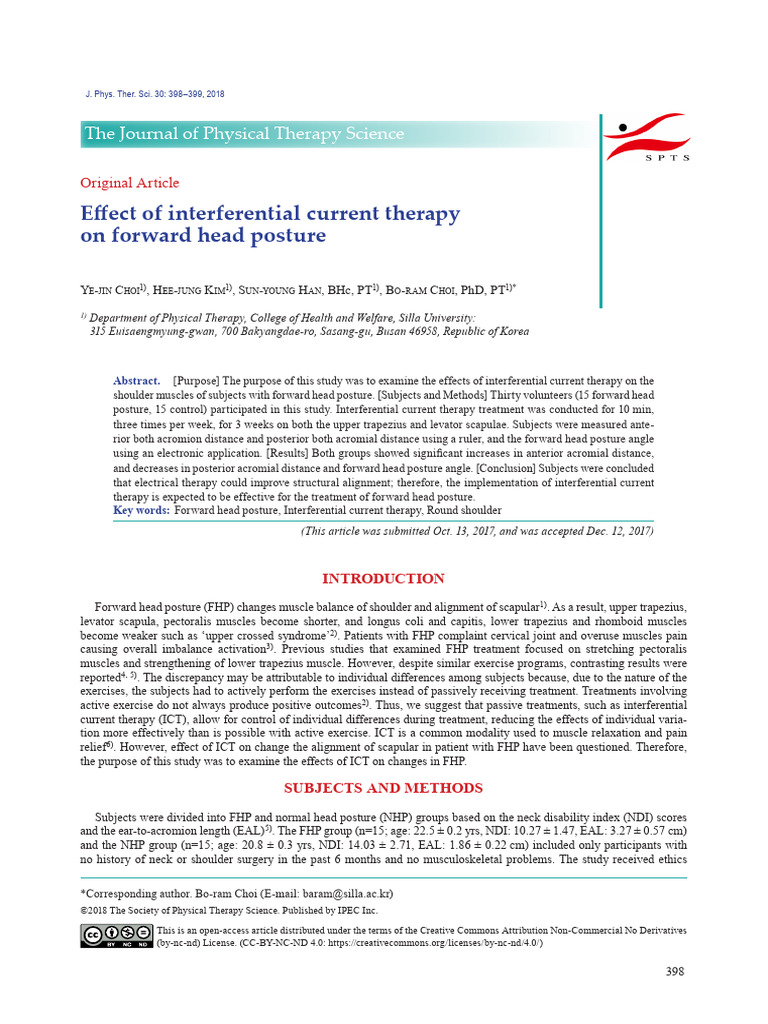 Effect of Interferential Current Therapy | PDF | Musculoskeletal System