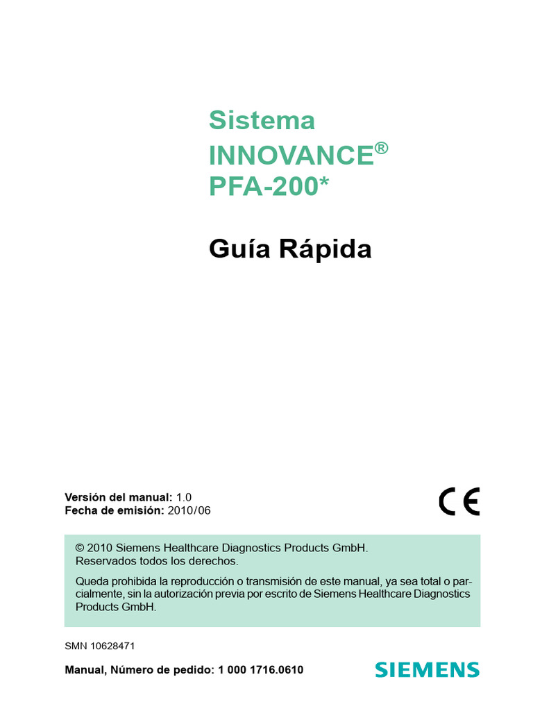 Innovance Pfa 200 QS 10 Es | PDF | Laboratorios | Descarga electrostática