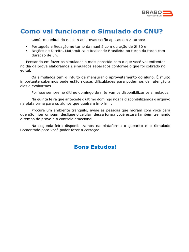 Como Funcionam Nossos Simulados | PDF