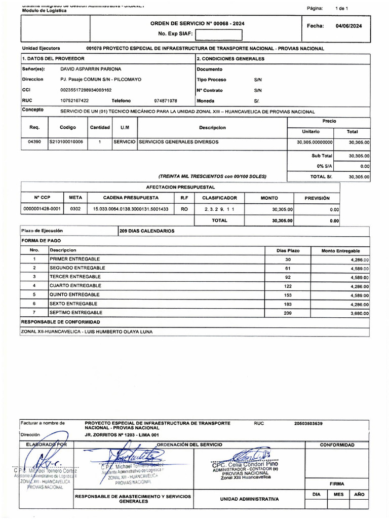 Orden de Servicio | PDF