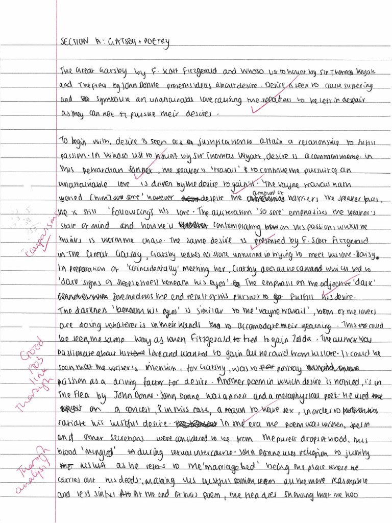 Eng Lit Section A Essay Example | PDF