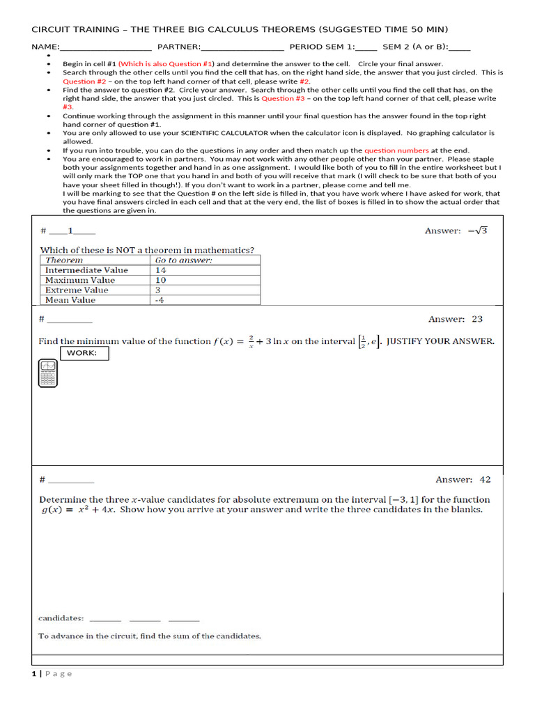 IVT MVT ExtremeVT CIRCUIT TRAINING Three Big Theorems | PDF