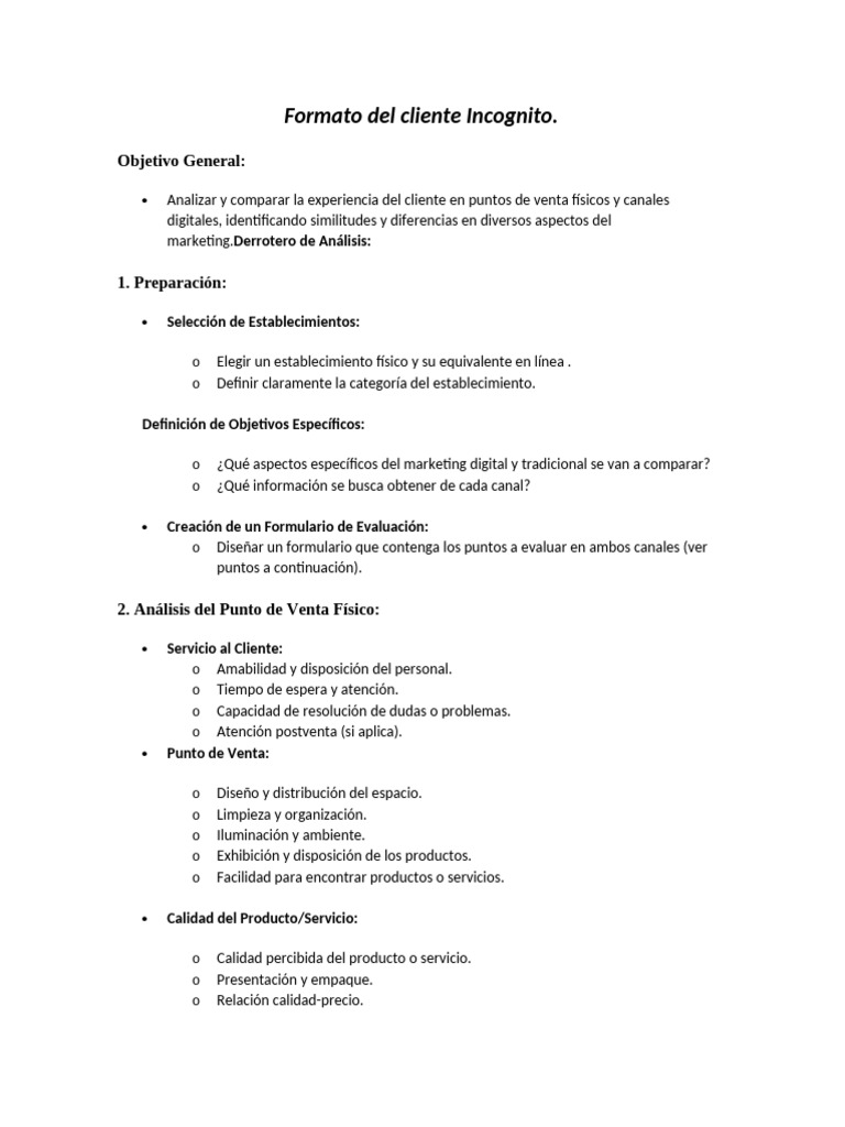 Formato Cliente Incógnito | PDF | Marketing | Informática